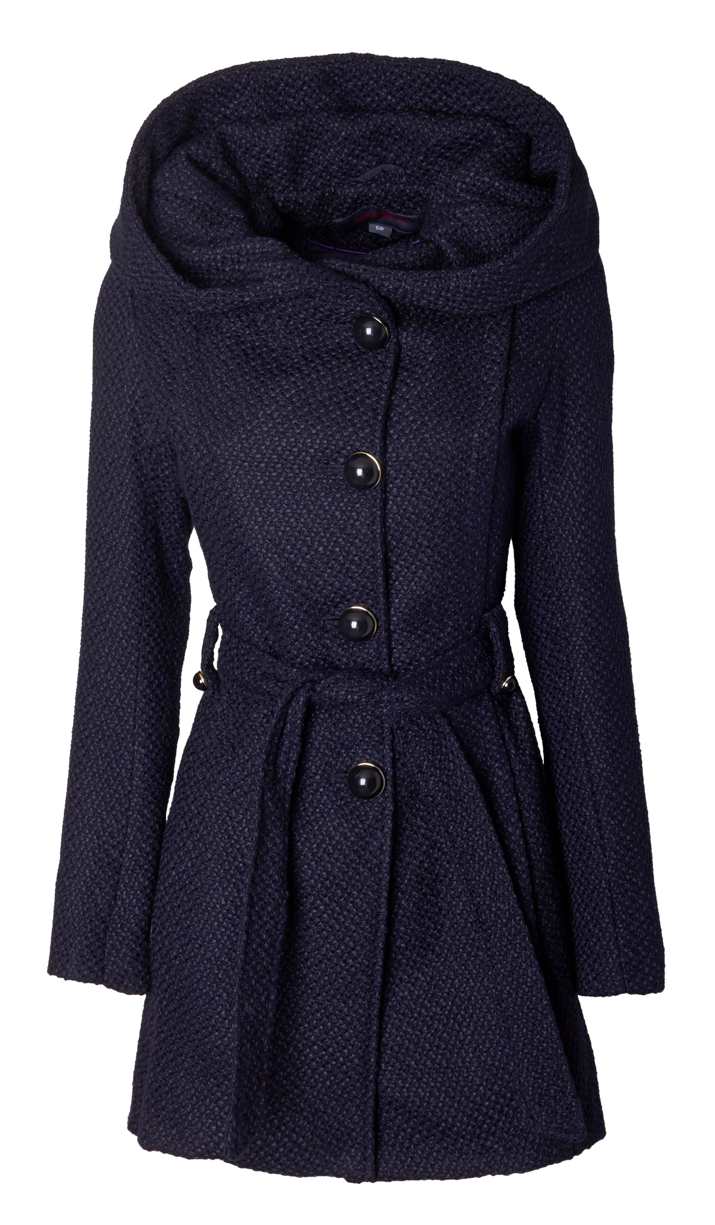 Sportoli Womens Single Breasted Wool Blend Belted Winter Dress Drama ...