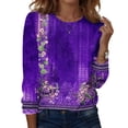 3/4 Sleeve Tops for Women Plus Size Summer Cute Shirts Floral Print ...