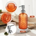 14 Oz Refillable Glass Soap Dispenser with Rust Proof Stainless Steel ...