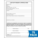 Employee’s Request for Light Duty Work Form, 8.5 x 11, 75 Pack ...