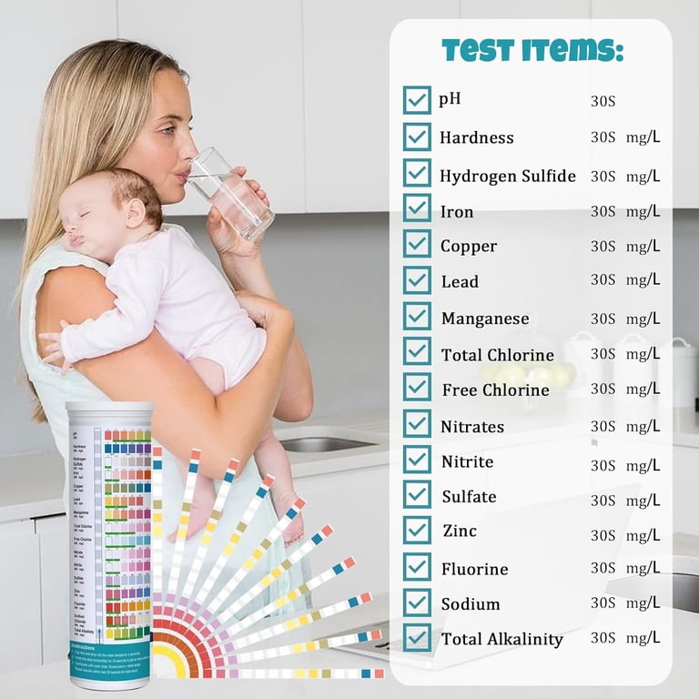 17 Parameter Home Water Quality Test Kit 100 Strips 17 In 1 Water Test ...