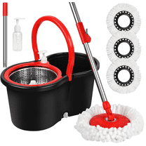 TekDeals Self-Wringing Spin Mop with Rotating Head, Stainless Steel ...