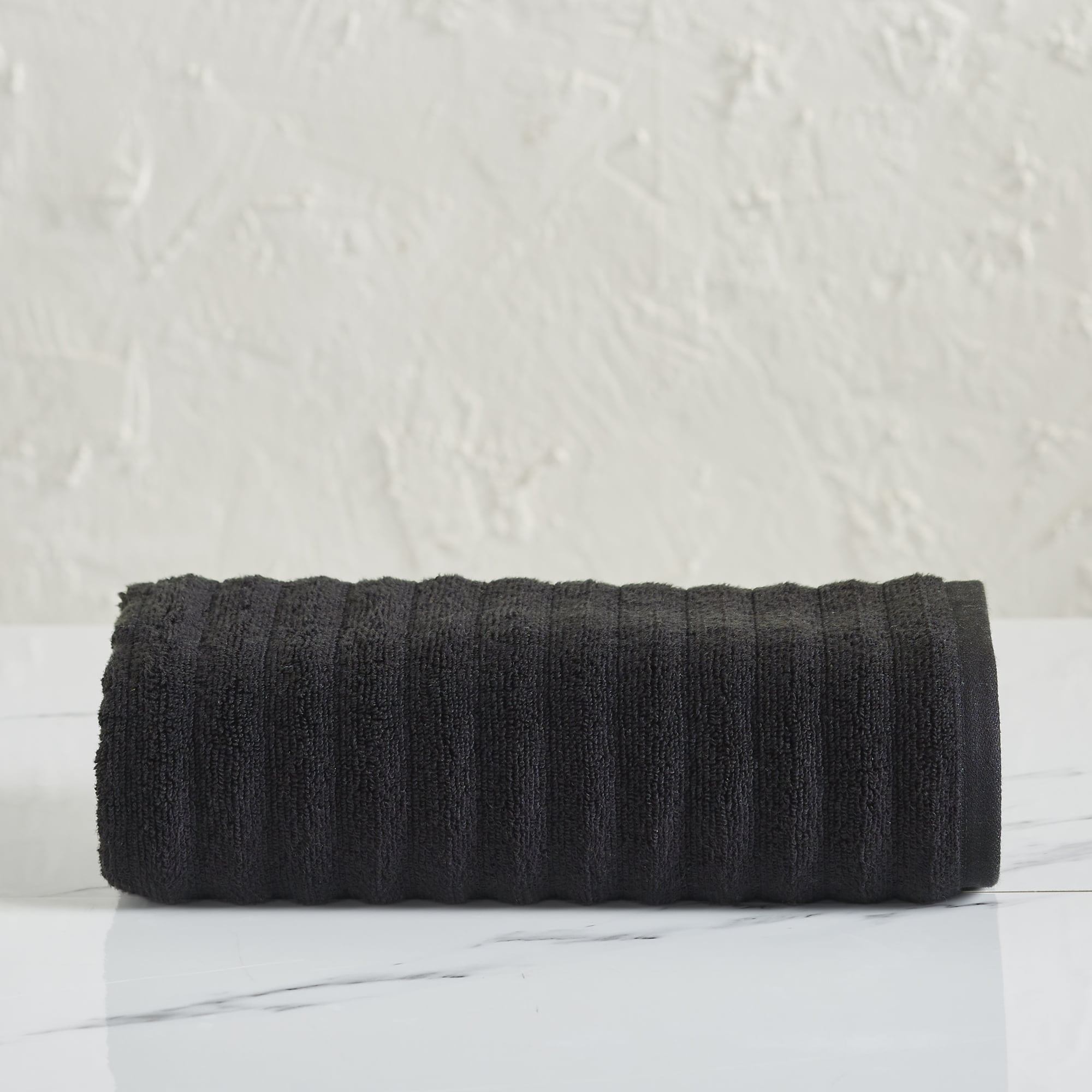 Mainstays Performance Textured Hand Towel, 26" x 16", Black - Walmart.com