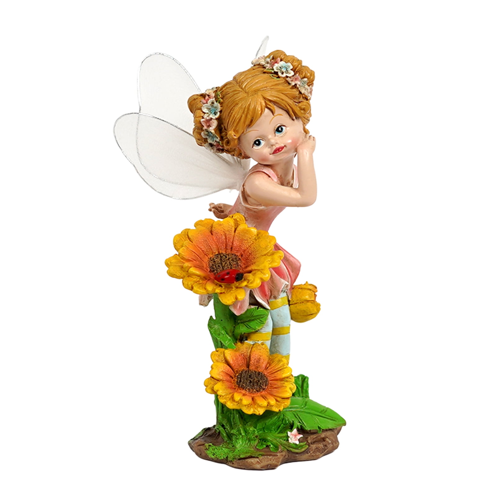 Fairy Garden Decor Courtyard Elf Ornament Statues Resin Outdoor ...