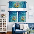 Funny Art Kitchen Curtains Set for Windows, Summer Elephant Swimming ...