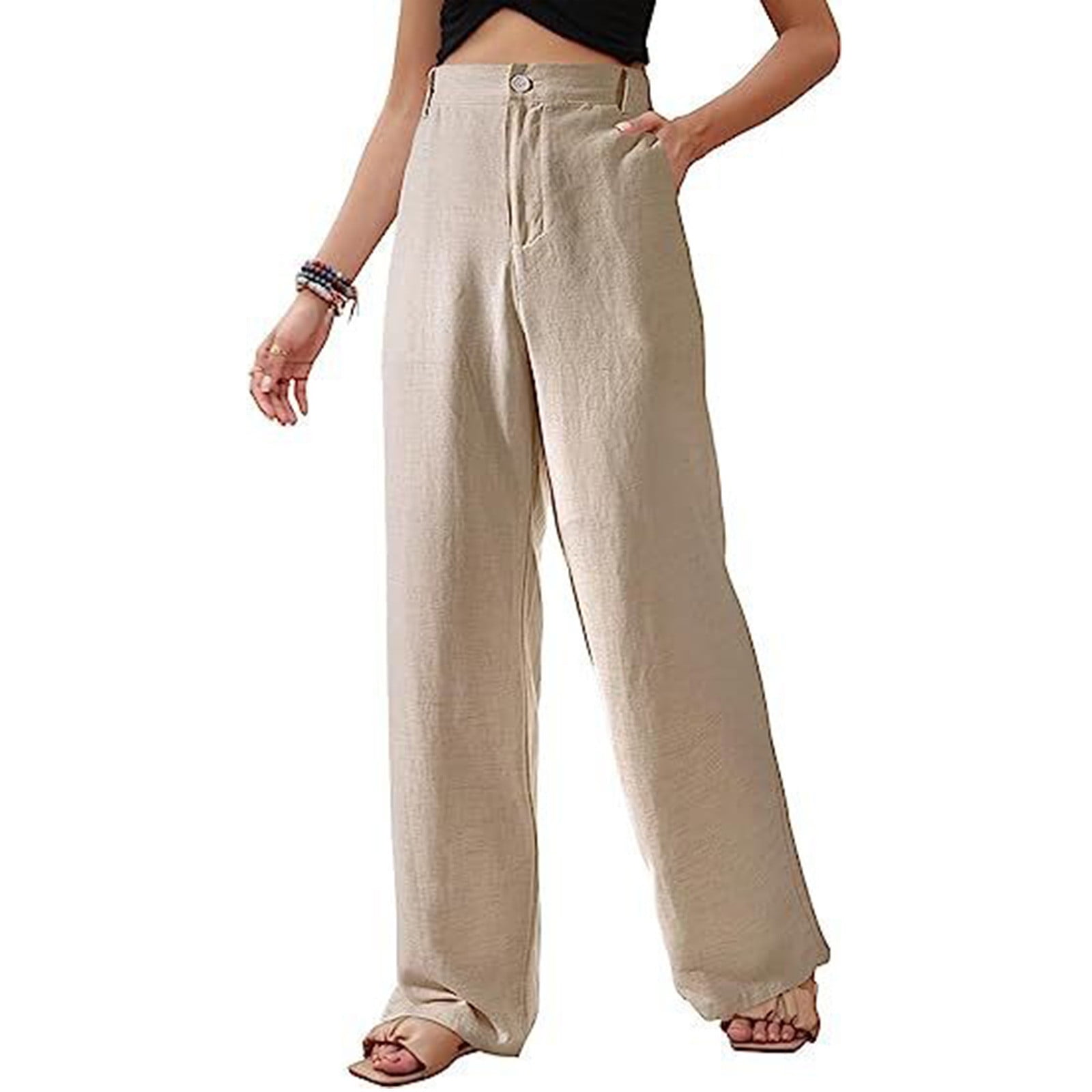 Click here for Biudgviw Womens Cotton Linen Pants Lightweight Hig... prices