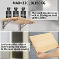 Folding Shelf Brackets 16 Inch, Max Load: 330lb Heavy Duty Stainless ...