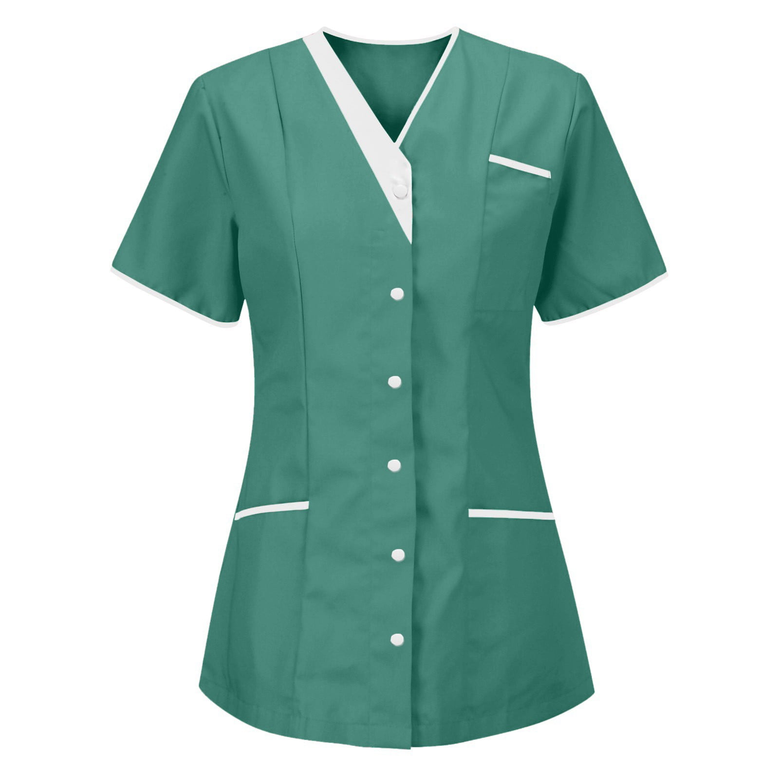 Click here for Unbranded Womens Nurse Tunic Uniform  V-Neck Short... prices