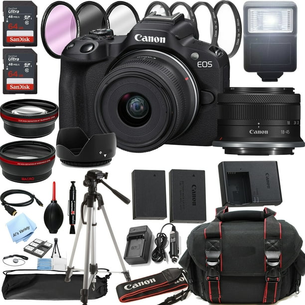 Canon EOS R50 Mirrorless Digital Camera with RF-S 18-45mm f/4.5-6.3 IS ...