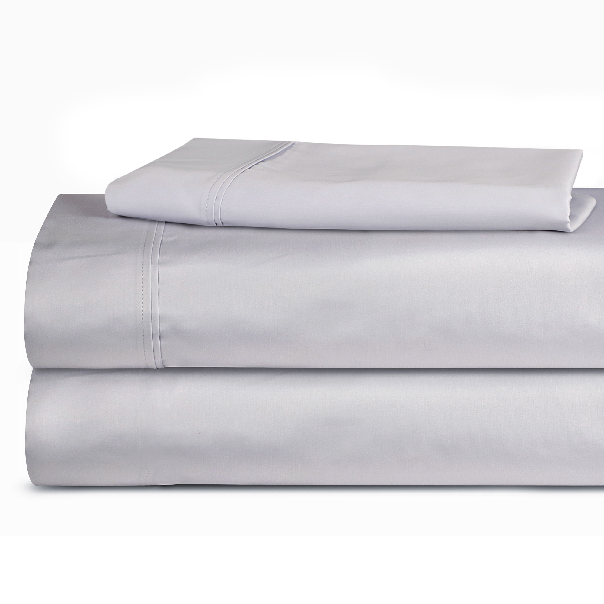 Trident Solid Print Cotton 500 Thread Count Sheet Sets, Twin, Purple, 3 ...