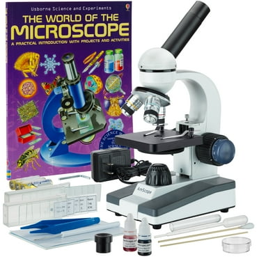 AmScope 120X-1200X 52-pcs Kids Beginner Microscope STEM Kit with Metal ...