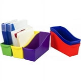 Large Book bin with front pockets, set of 5, assorted colors, case 6 ...