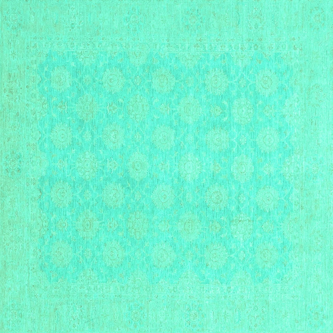 Ahgly Company Indoor Square Oriental Turquoise Blue Modern Area Rugs, 6 ...