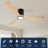 Wozzio 52 inch Ceiling Fan with Light and Remote, 3CCT Dimmable LED ...