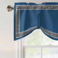Blue Tie Up Valances Curtain, Greek Chinese Style Adjustable Valance ...