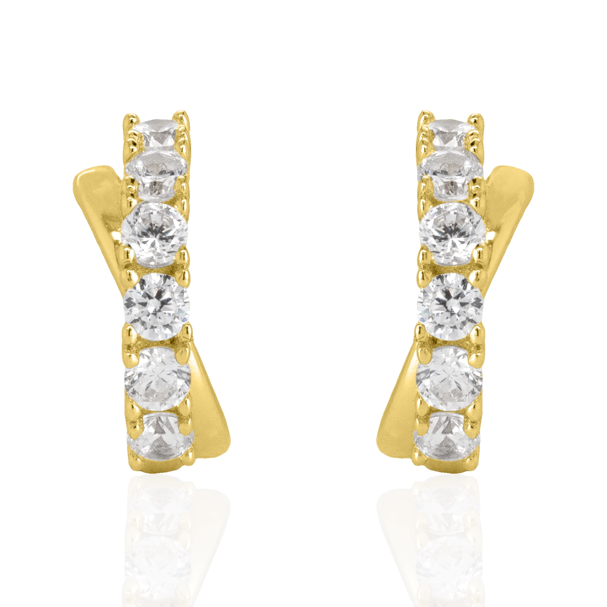 Click here for Mercie Sterling Silver Gold Vermeil Cz Cluster Hug... prices