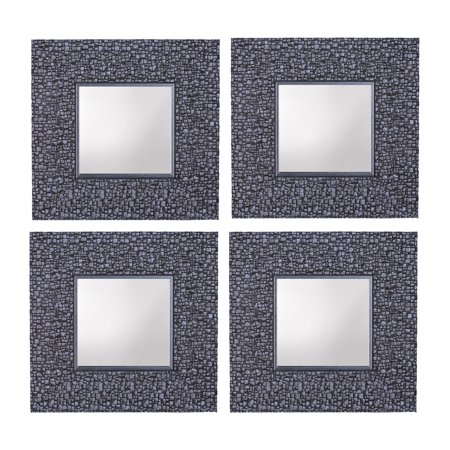 Set of 4 Antique Square Mosaic Framed Wall Mirror Bedroom 11.25"x11.25 ...