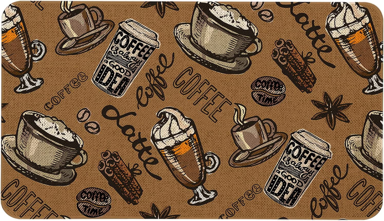 Coffee Door Mat Door Mat Decorate Rug, Kitchen Mats Non Slip Runner Rug ...