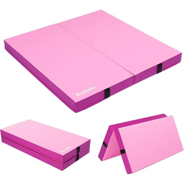 Gymax 4'x4'x4'' Bi-Folding Gymnastic Tumbling Mat W/Handles for Home ...