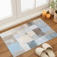 Abstract Color Block Door Mat Beige Brown Geometric Oil Painting Art ...
