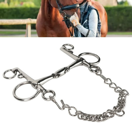 Pelham Horse Bit,Stainless Steel Pelham Horse Bit Accessory Horse Chewing Solid Rustproof Double ...