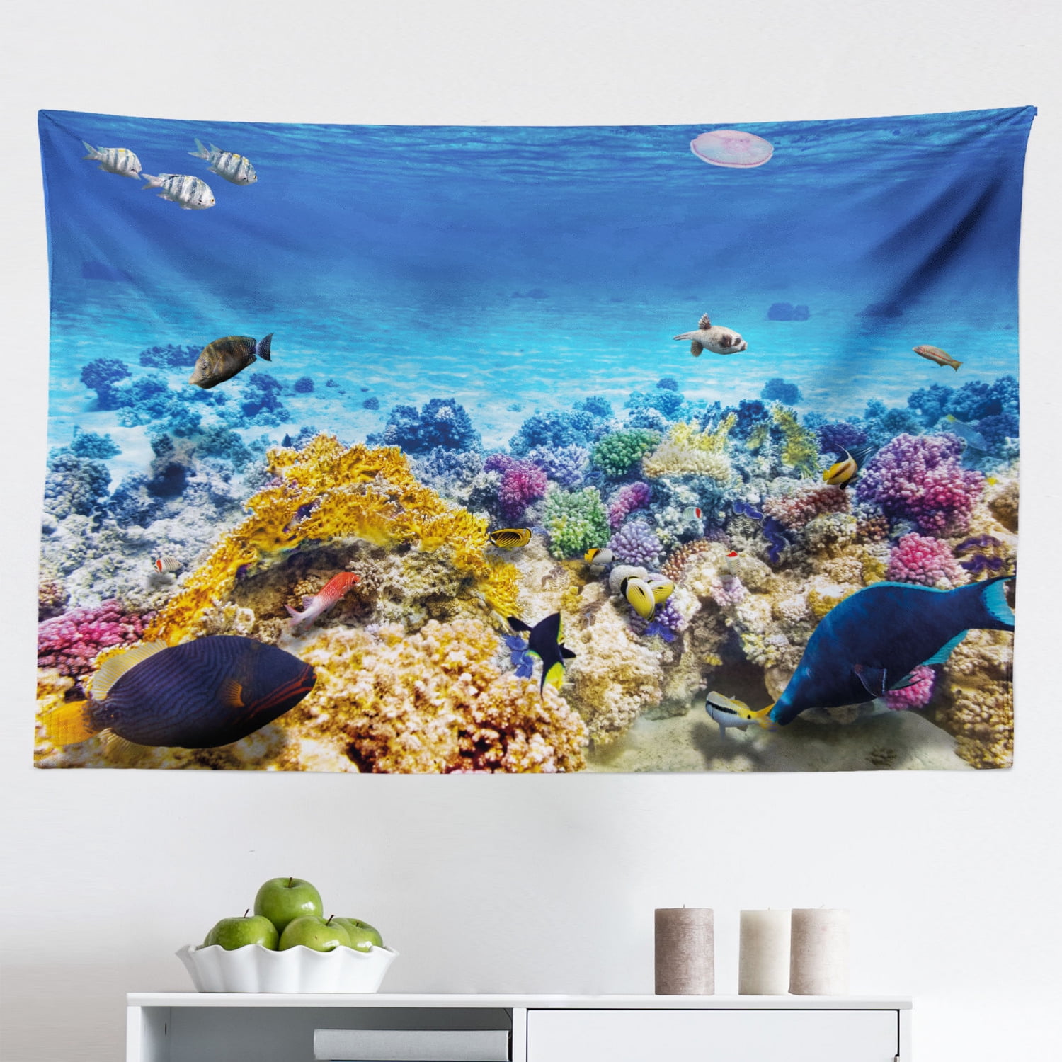 Fish Tapestry, Surreal View of Marine Life with Submerged Colony of ...