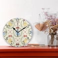 10" Artistic Round Wall Decorative Desk Clock Rabbit and Chicks in ...