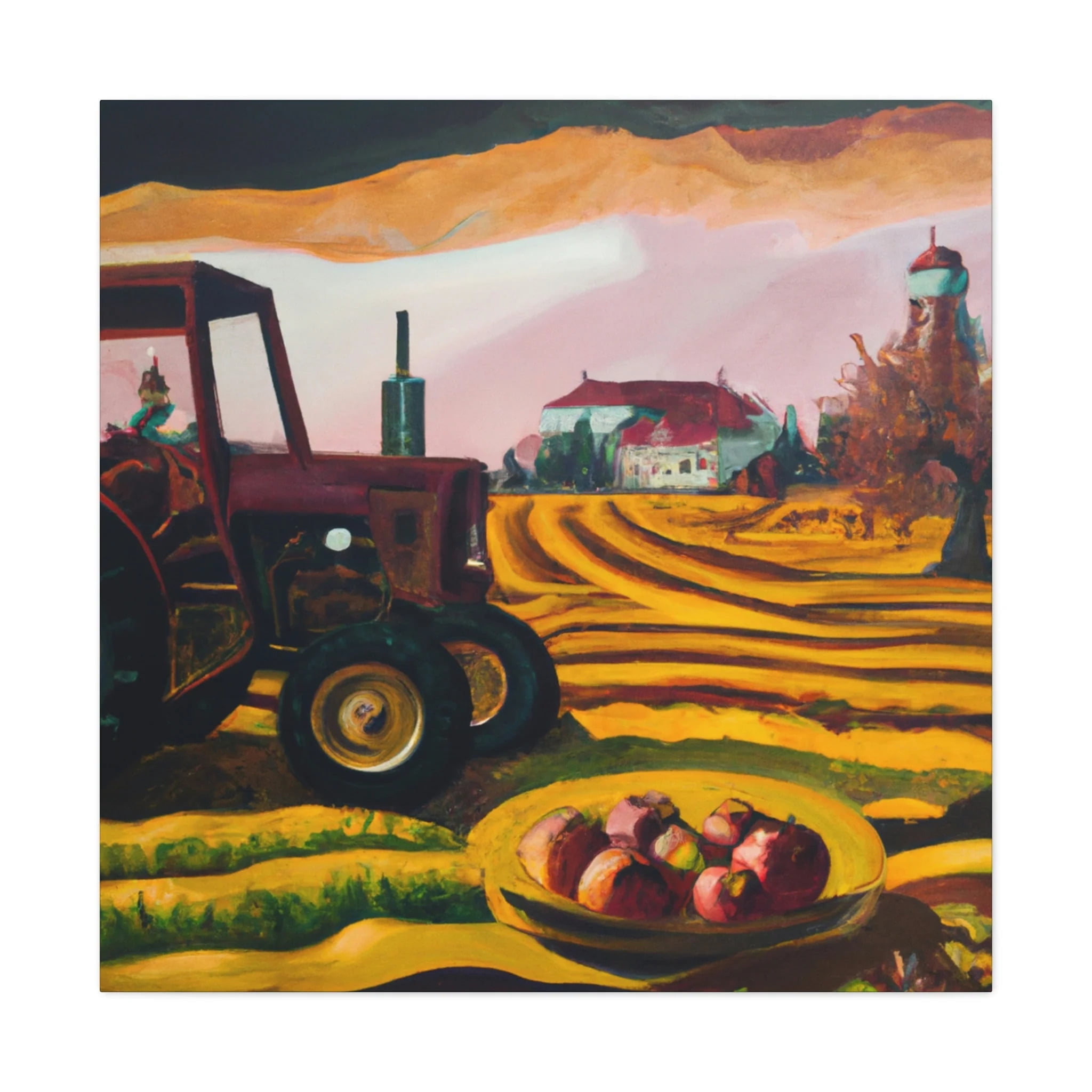 Tractor in Baroque. - Canvas - Walmart.com