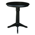 30" Round Solid Wood Counter Height Pedestal Dining Table in Black by ...