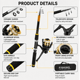 Fishing Rod and Reel Combos Set, 2.1m/6.8ft Rod with Bait & Hook ...