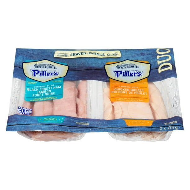 Piller's Quality Shaved Black Forest Ham and Cooked Chicken Breast, 2 x ...