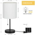 HAITRAL Black Table Lamp - Modern Design - Pull Chain Switch - Walmart.com