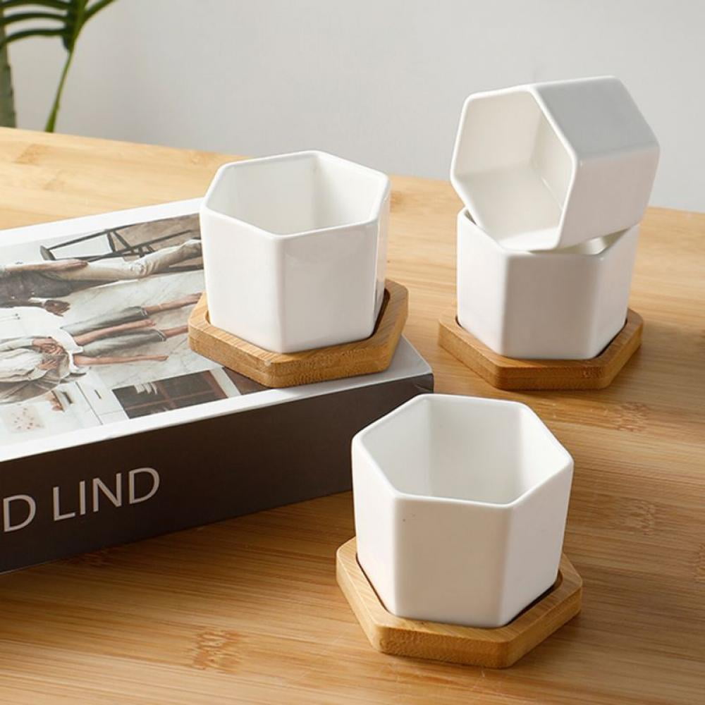 Small Planters for Succulents,2.8 Inch White Ceramic Planters,Indoor ...