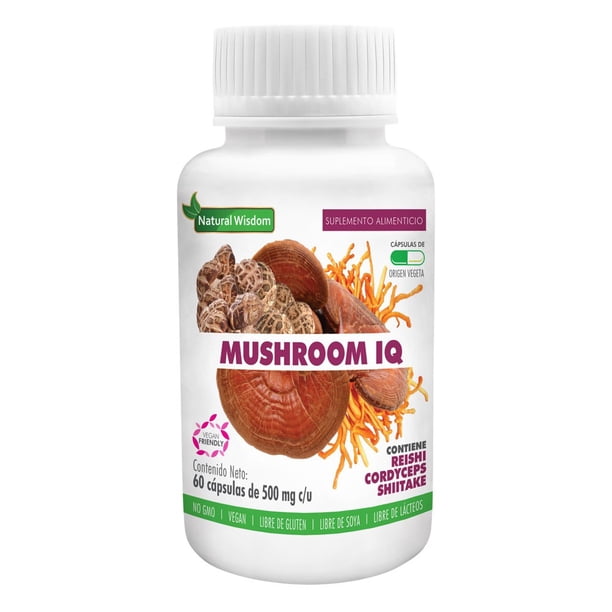 Mushroom IQ 60 cápsulas Natural Wisdom Suplemento | Bodega Aurrera en línea