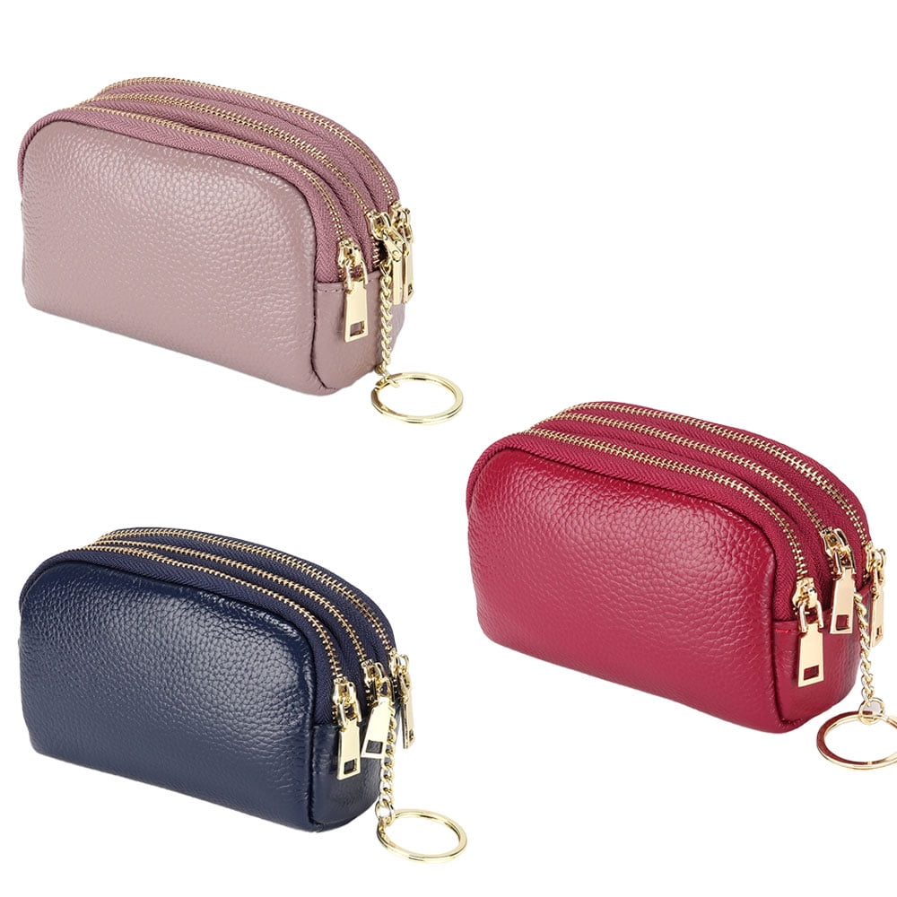 3 zippered coin wallets with triple capacity and small travel wallet ...