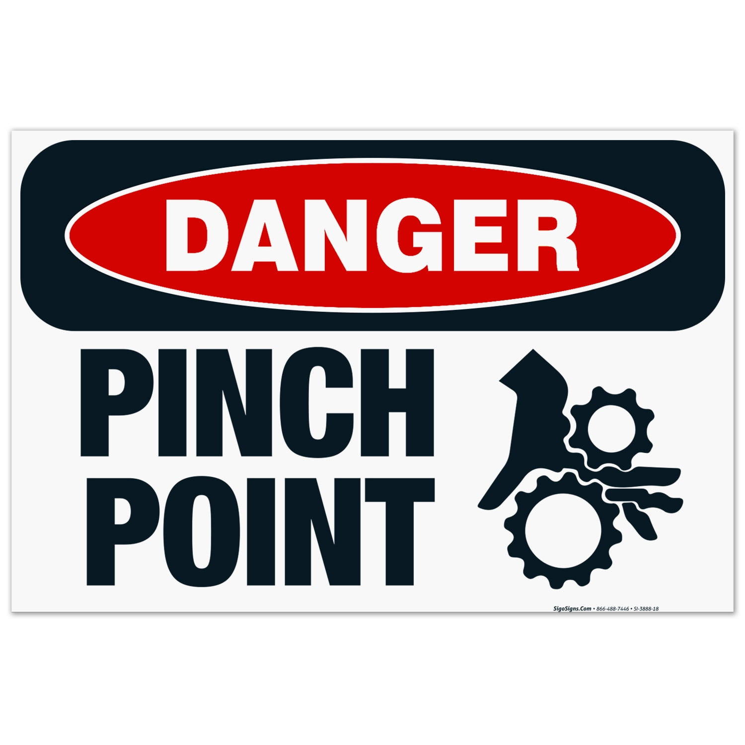 Pinch Point Sign, OSHA Danger Sign, 24x36 Corrugated Plastic - Walmart.com