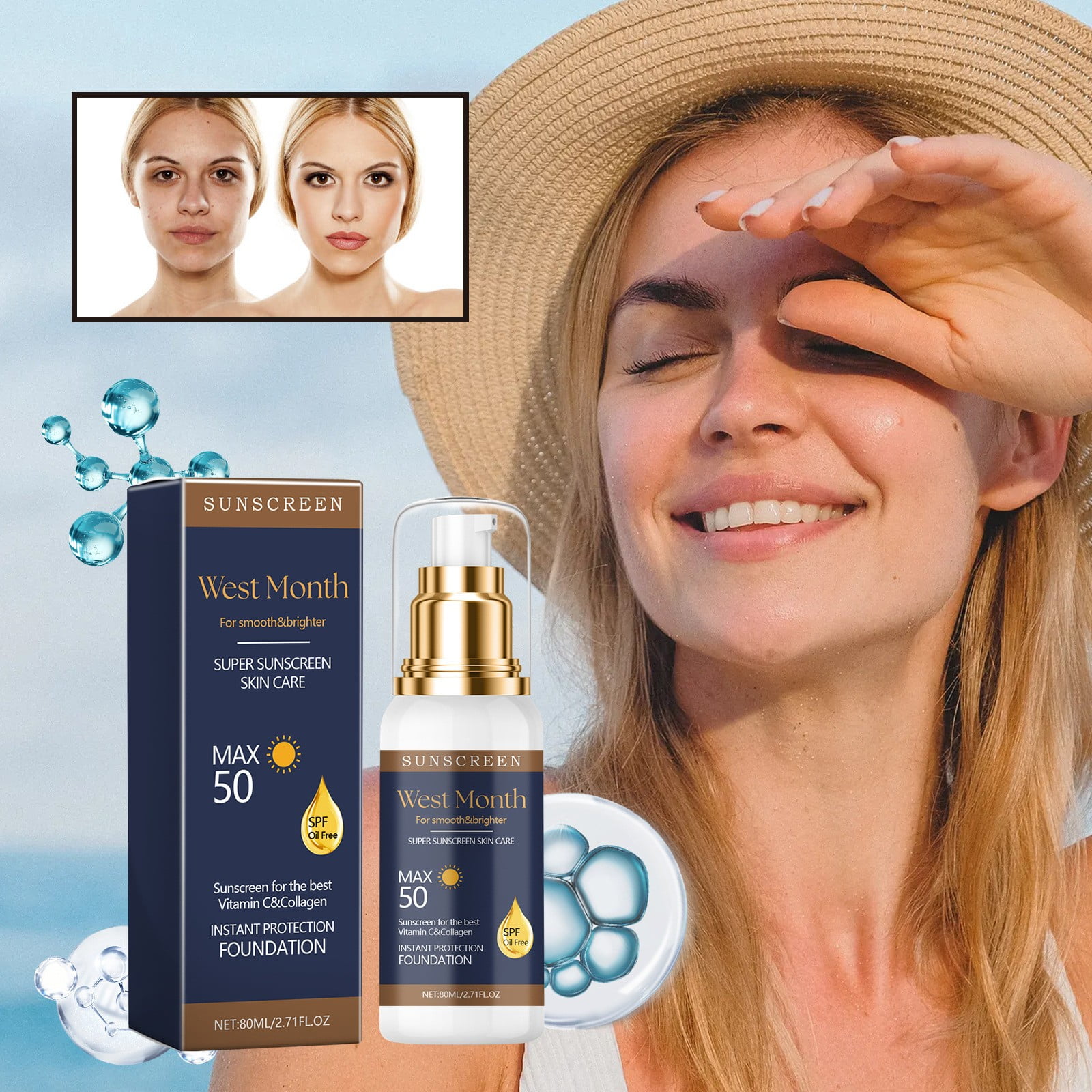 Protector solar blanqueamiento facial SPF50 Protector solar ...