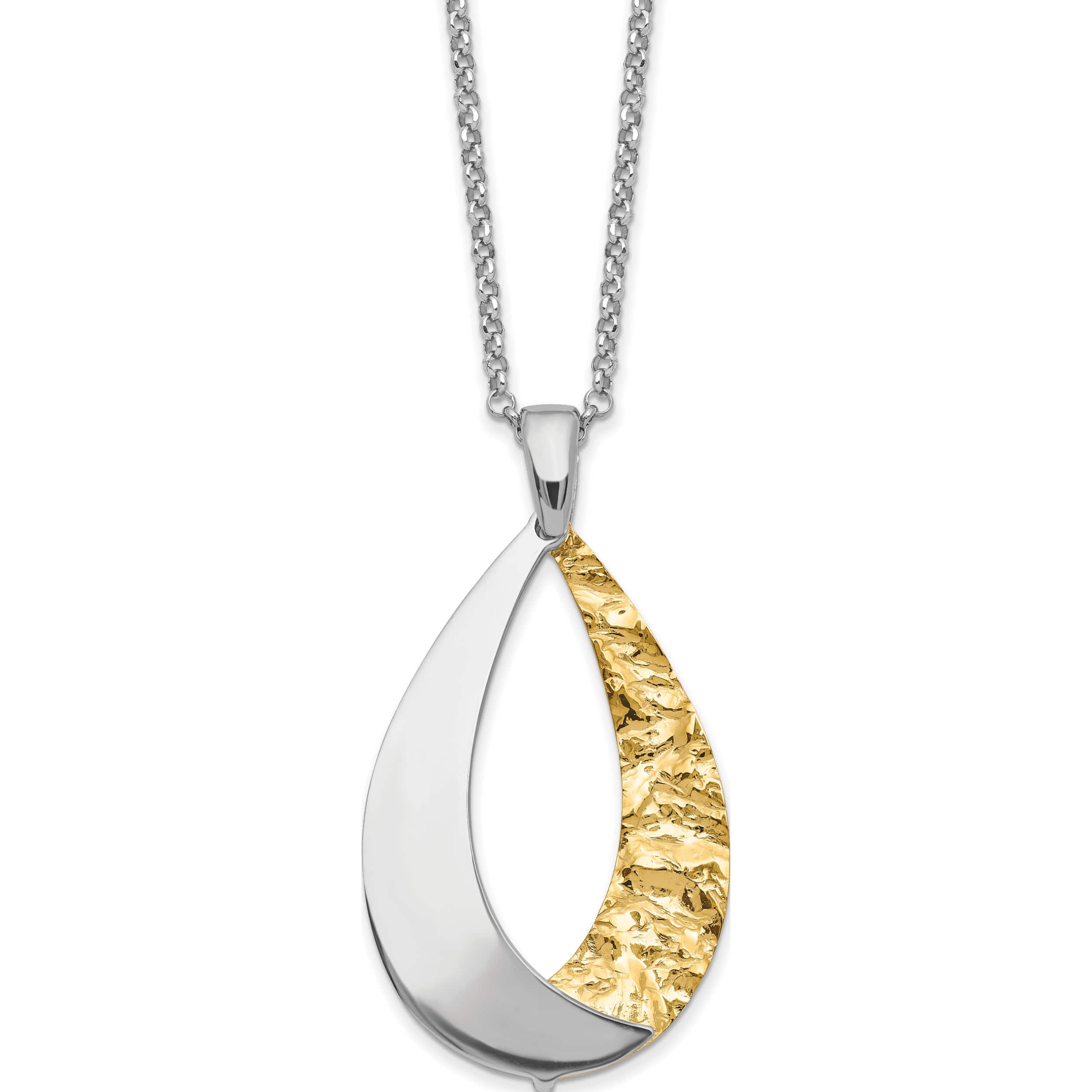 Ss/Gold Plated Jbsp's Sterling Silver Rh-Plate Gold-Plate D/C 18In Plus ...