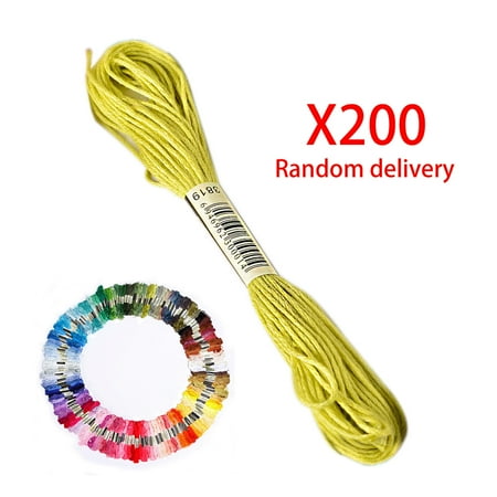 200Pcs Cross Floss Stitch Thread Cross Stitch Floss Embroidery Sewing ...