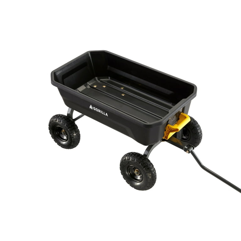 Gorilla Carts 4 Cu. ft. Poly Garden Dump Cart 600 lbs. Capacity 35 in. x 22 in. Bed 10 in. Tires Walmart