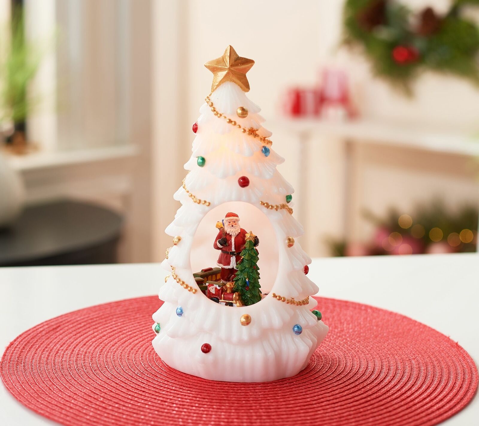 Illuminated Wax Tree with Interior Rotating Scene by Valerie - Walmart.com