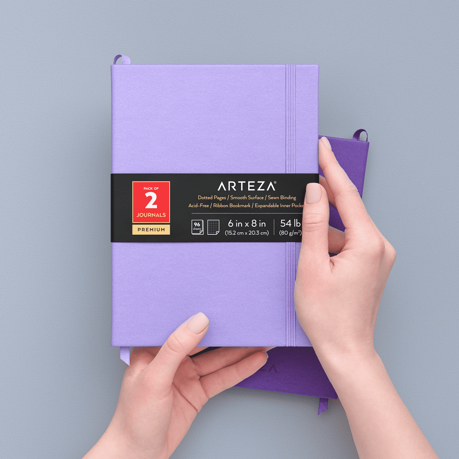 Buy Arteza Premium Dotted Paper Note Journals, Lavender & Purple - 2 ...