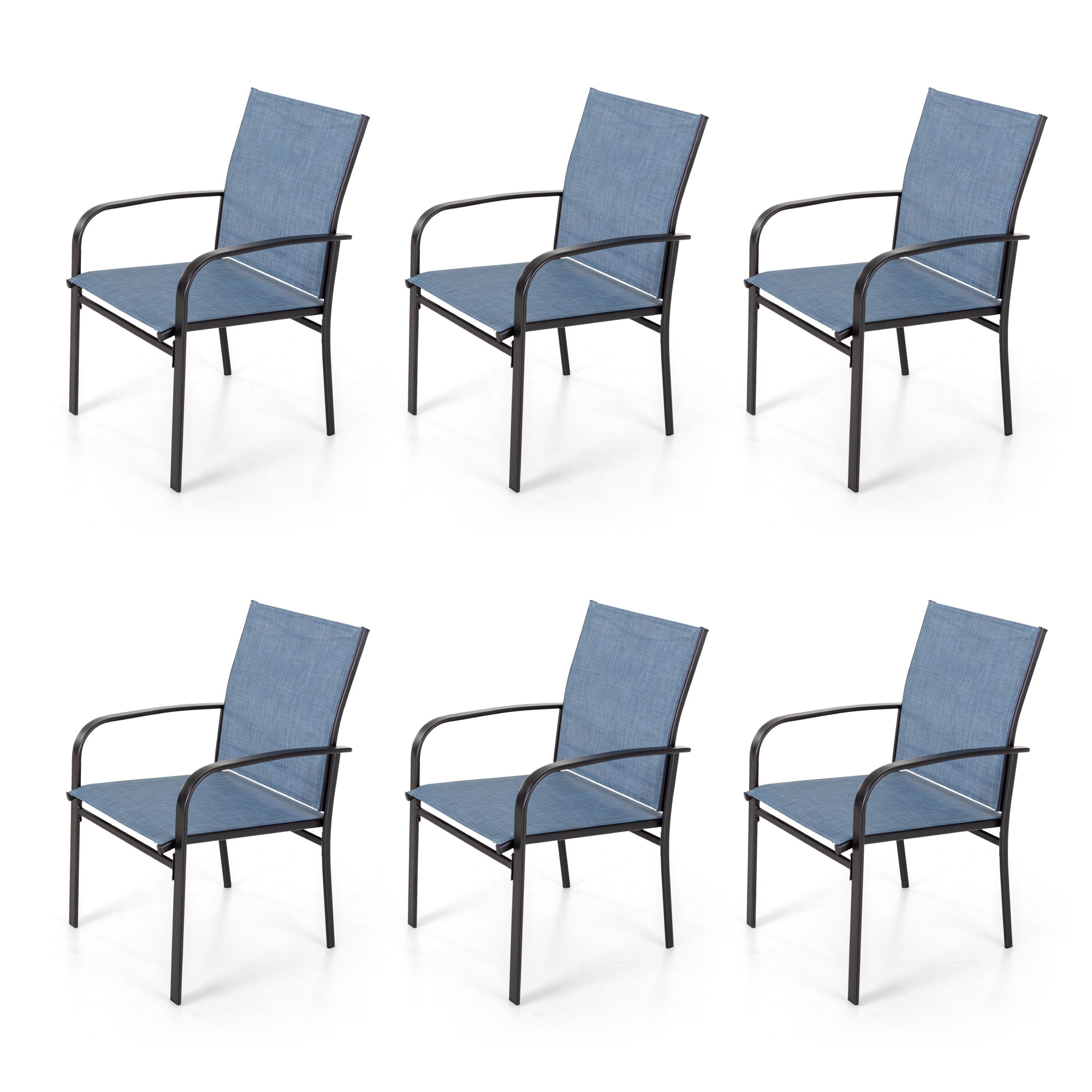 Sophia & William Outdoor Patio Dining Chair - Textilene - Set of 6 ...