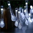 Crystal Waterdrop LED String Lights Solar Battery USB Powerful Outdoor ...
