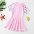 HCNTES Girls Swimsuit Ribbed One Piece Swimsuits Solid Color Bathing ...