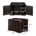 Pefilos 33" Cat Washroom Storage Bench Cat Litter Box Enclosure Cabinet ...