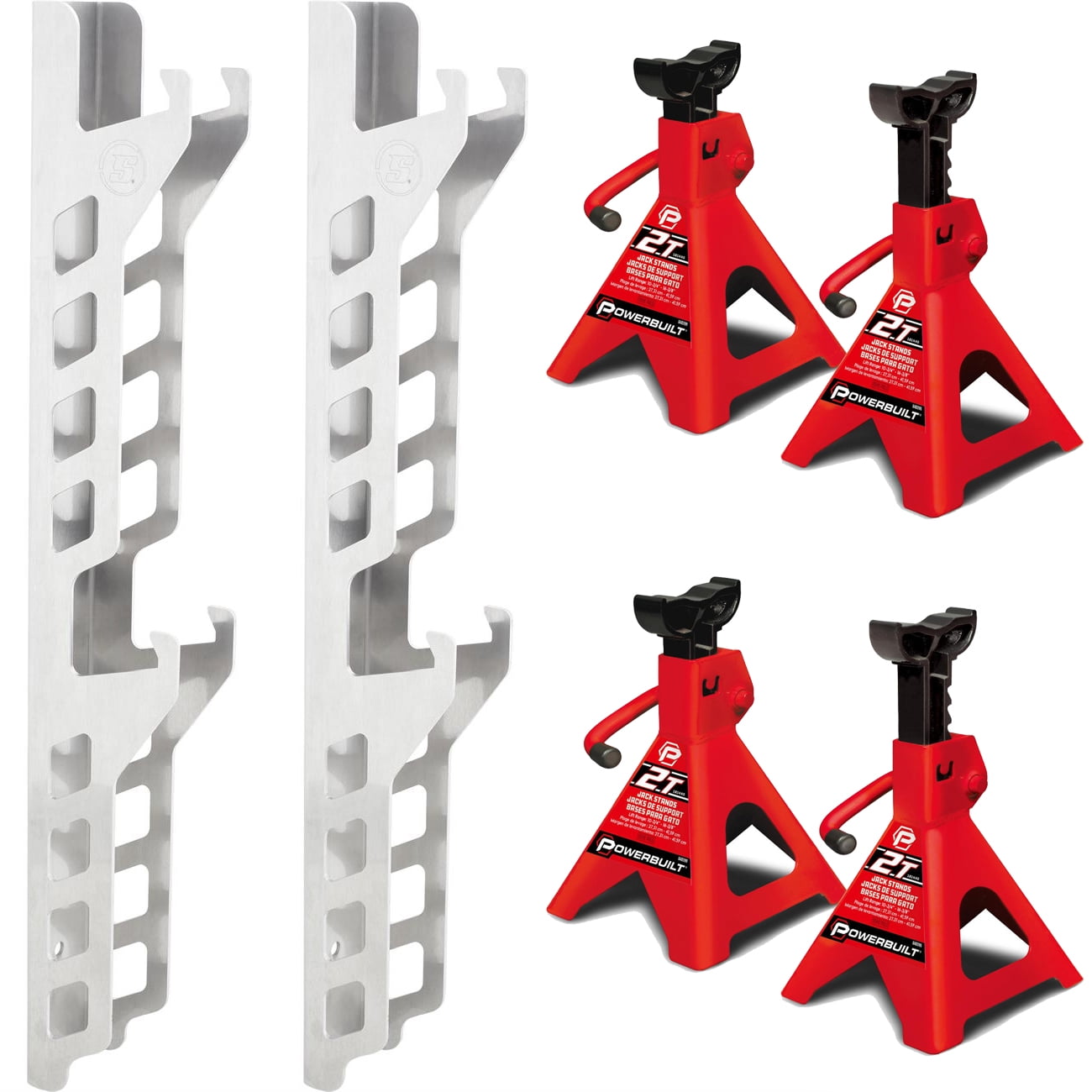 Jack Stand Wall Hangers and 2-Ton Jack Stands Kit - Walmart.com