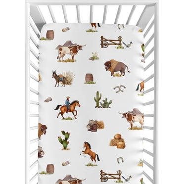 Wild West Cowboy Horseshoe Print 3 Pack Fitted Crib Sheets Boy by Sweet ...