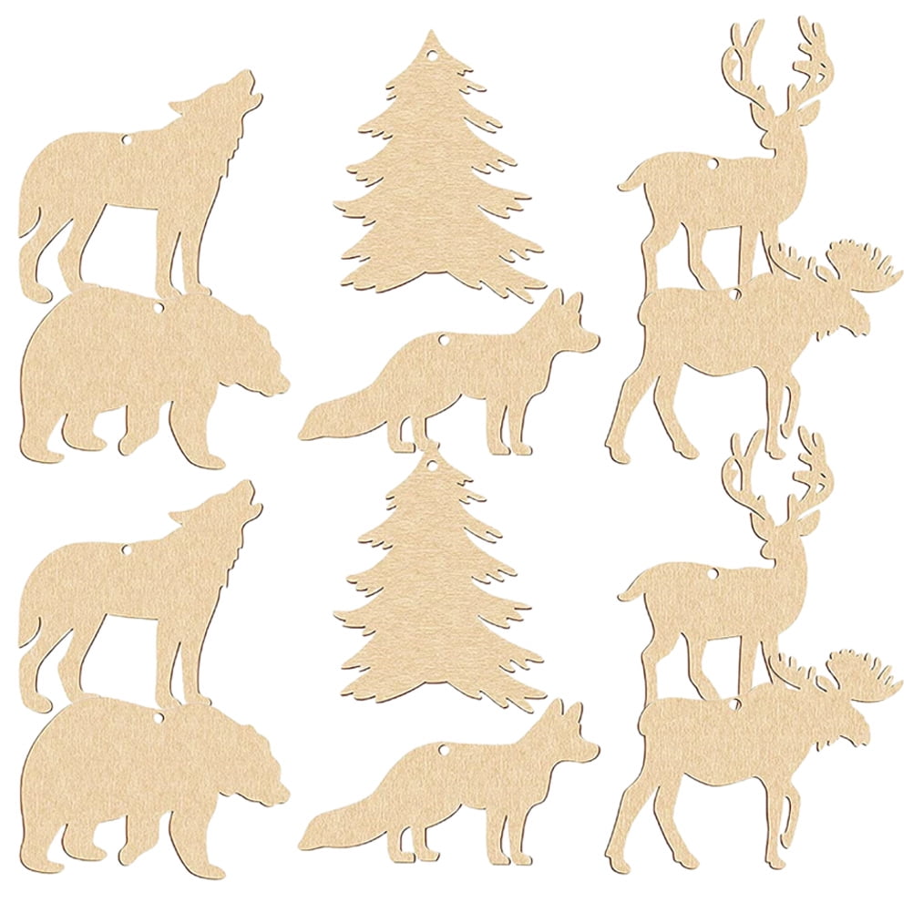 Click here for Kakowely Wild Forest Animal Wood Cutouts For Decor... prices