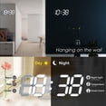 3D LED Digital Wall Clock ,9.7", Large Display Table/ Desk Clock with ...